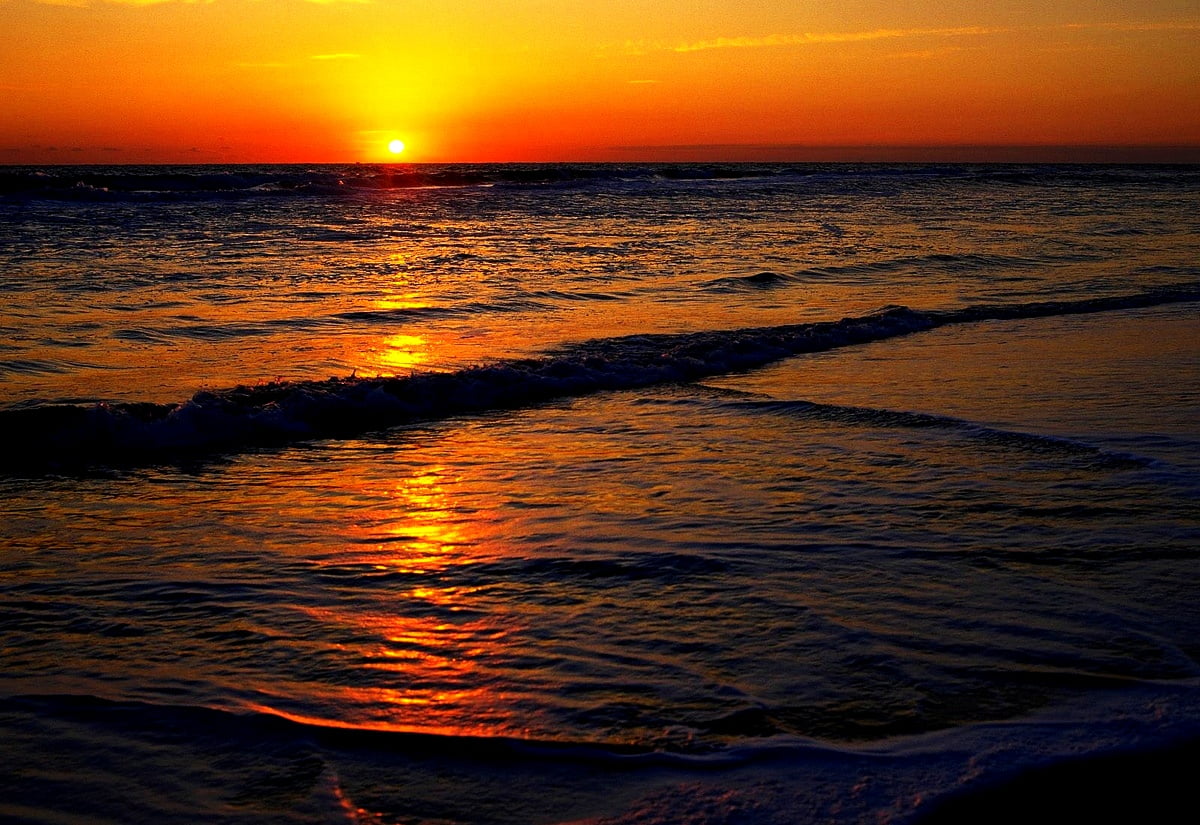 Sonne, Horizont, Meer Hintergrundbild | Download kostenlose Wallpapers