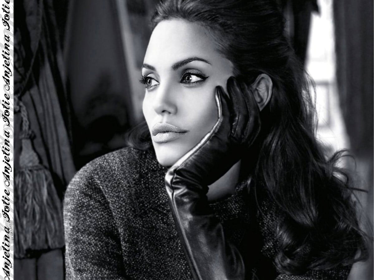 Angelina Jolie, Schwarz-Weiß, Model Hintergrundbild | Kostenlose TOP ...