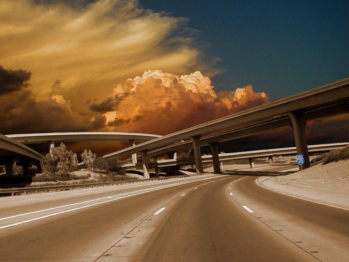 Nacht-, Autobahn, Weg Hintergrund | Kostenlose TOP Hintergründe