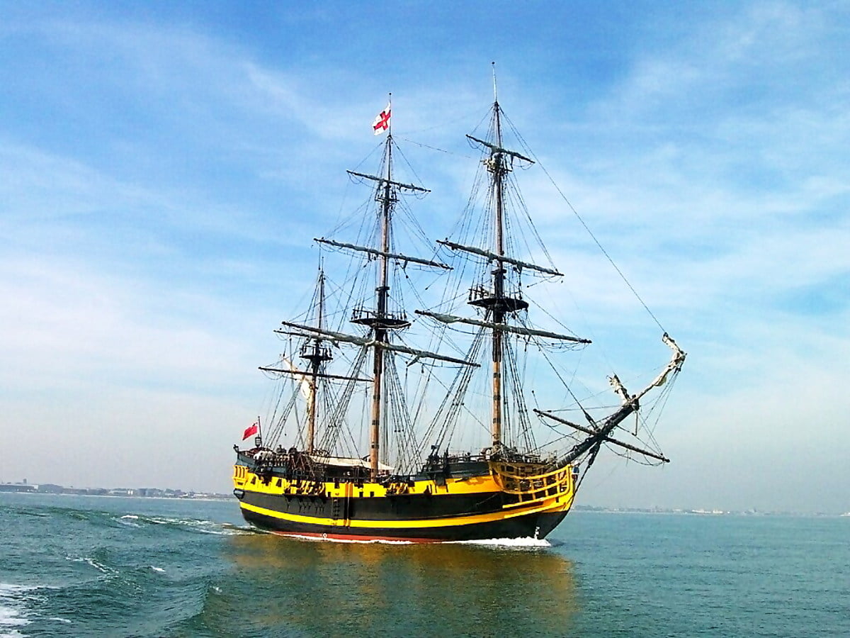 Hintergrund Fregatte, Großsegler, Segelschiff | Download kostenlose Bilder