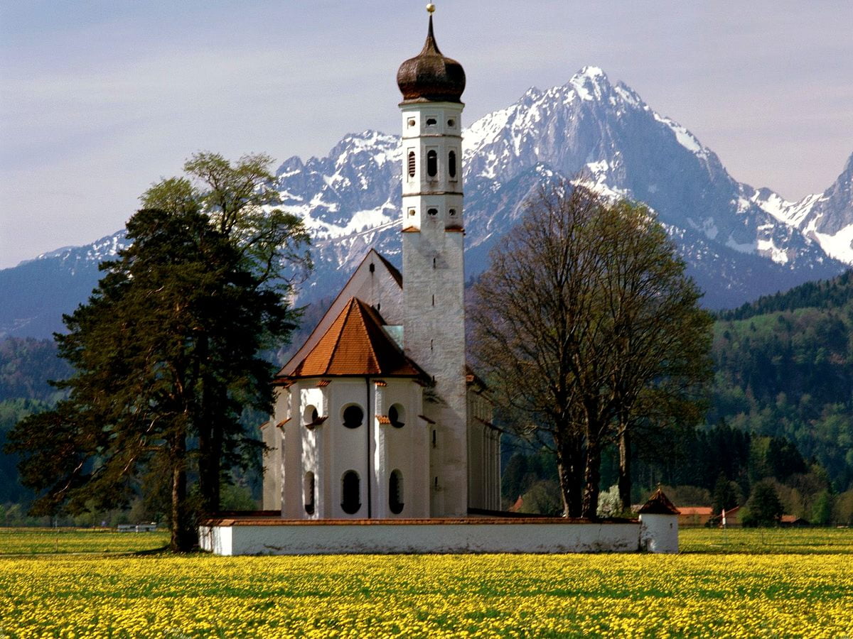 Barockkirche Saint-Coloman, Schloss Neuschwanstein, Deutschland ...
