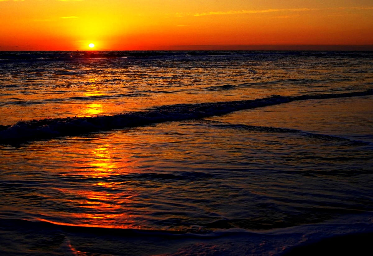 Hintergrundbild Sonne, Horizont, Meer widescreen | Download freie ...