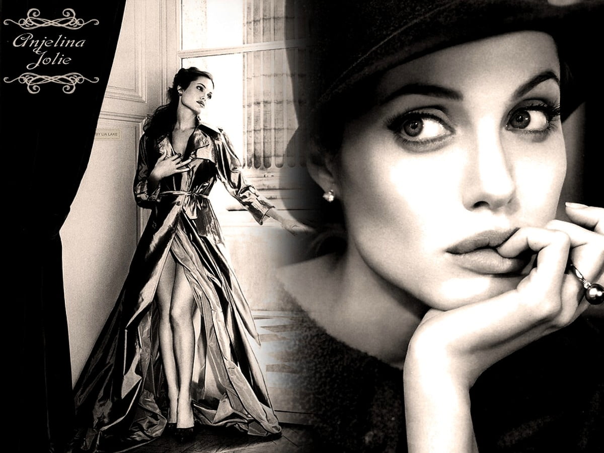 Angelina Jolie, Schwarz-Weiß, Model Hintergrundbild | Kostenlose TOP ...