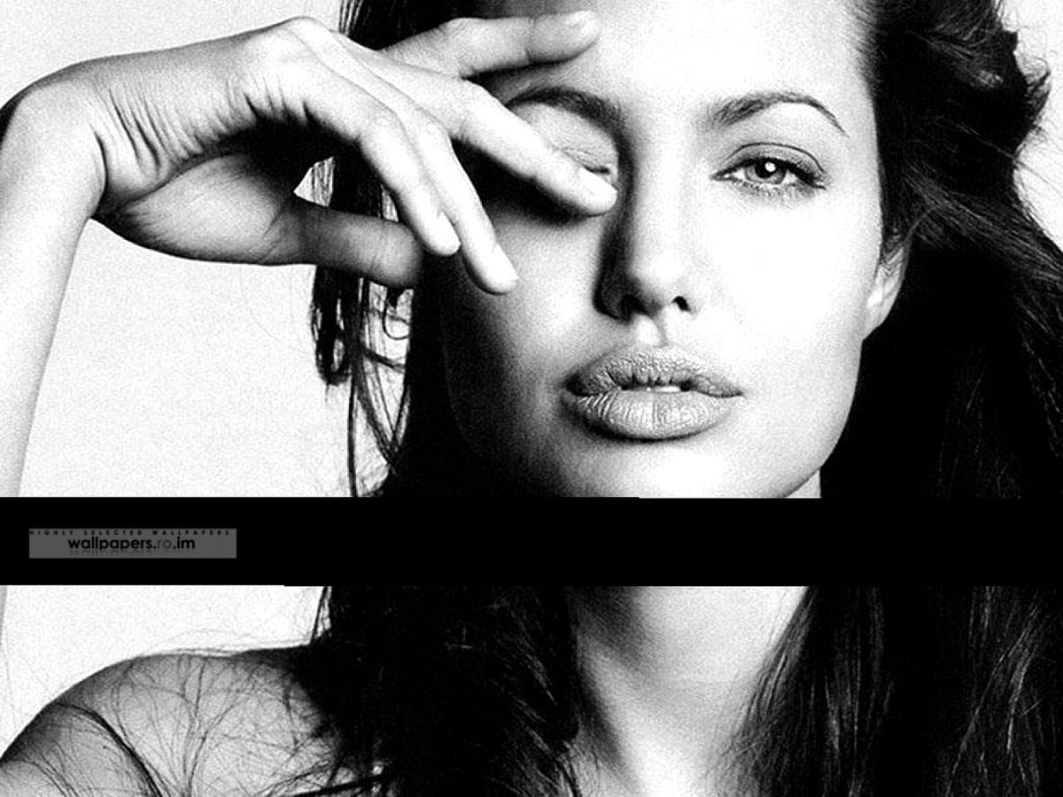 Hintergrundbild Angelina Jolie, Schwarz-Weiß, Nackte | TOP kostenlose ...
